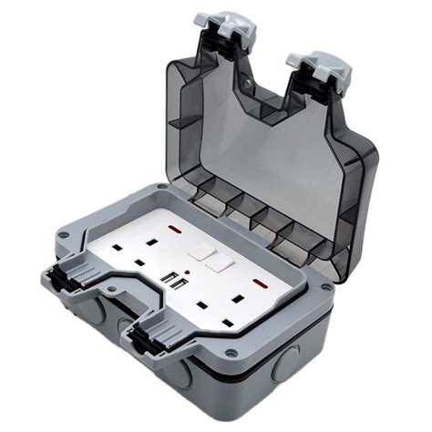 Outdoor Waterproof Usb Socket Two Position Wall Pl Vicedeal