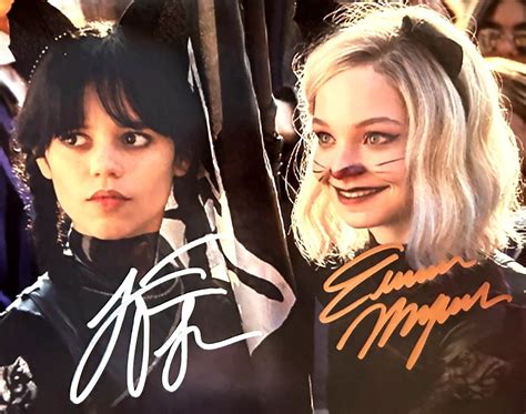 Jenna Ortega And Emma Myers Signed Wednesday 8x10 Original