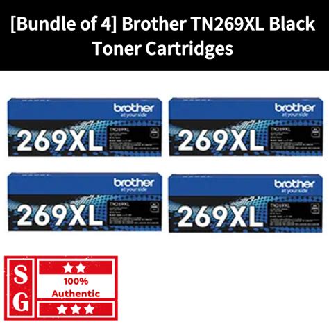 【bundle Of 4】brother Tn269xl Black Toner Cartridges With Mfc L3760cdw Dcp L3560cdw Hl L3280cdw