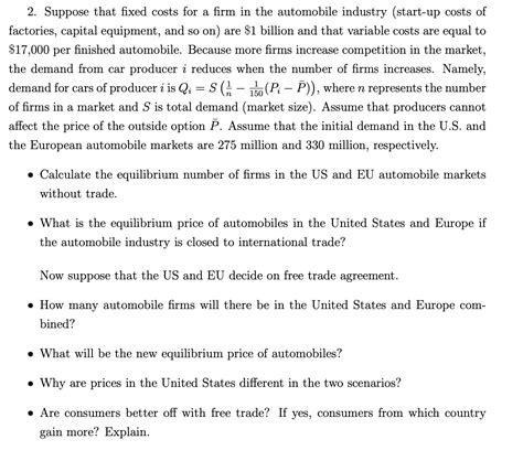 Solved Suppose That Fixed Costs For A Firm In The Chegg Com