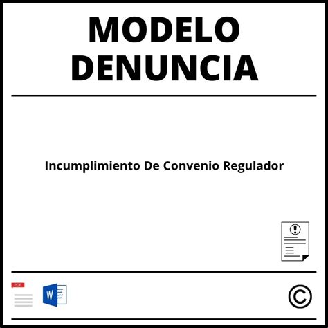 Modelo Denuncia Por Incumplimiento De Convenio Regulador