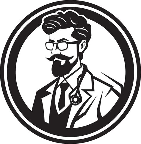 Premium Vector Physicians Monochrome Persona Black And White Designvisualized Vitality
