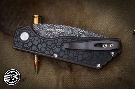 Protech Strider Custom Pt Automatic Folding Knife Antique Pvd Stainless Steel 3 Nichols