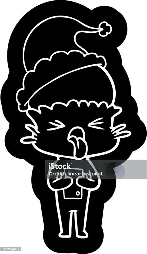 산타 모자를 쓴 외계인의 혐오스러운 기발한 만화 아이콘 귀여운에 대한 스톡 벡터 아트 및 기타 이미지 귀여운 기이함 낙서 드로잉 Istock