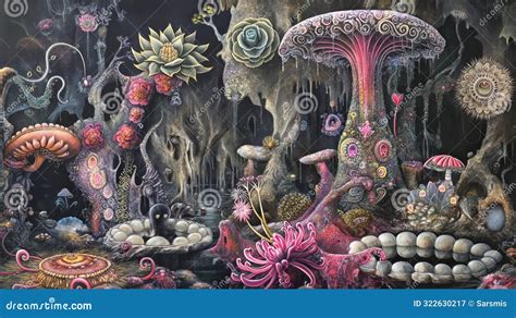 Vibrant Abstract Organic Structures With Bold Colors And Intricate Textures Royalty Free Stock