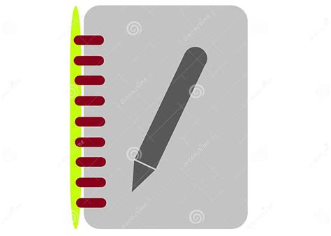 En Lätt Grå Ringbok Och En Mörkgrå Penna I Förgrundets Vita Bakgrund