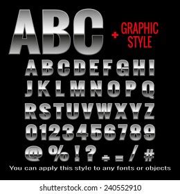 Set Metal Letters Metal Graphic Style Stock Vector Royalty Free 240552910 Shutterstock