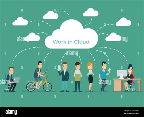Flat Style Cloud Storage Website Infographics Template And Icons Website Hero Image Vector
