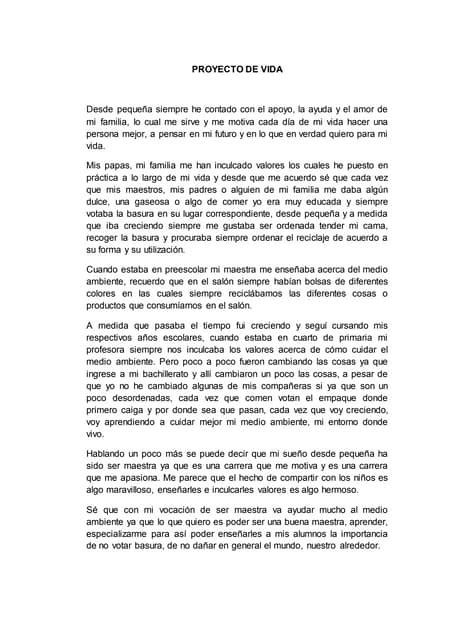 Ejemplo De Proyecto De Vida A Corto Plazo Compartir Ejemplos Metas Y