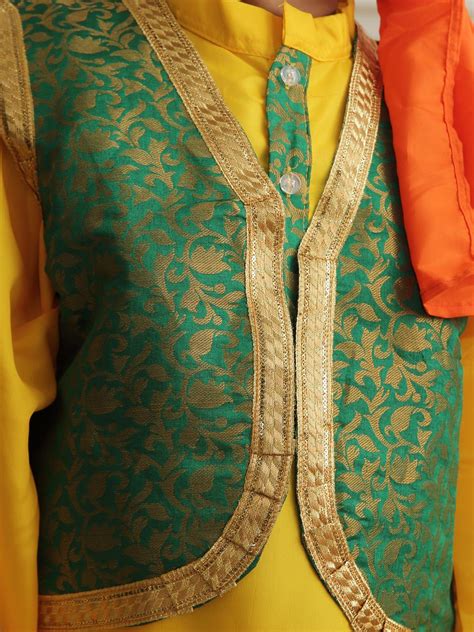 Girls Punjabi Bhangra Gidda Dance Yellow Costume Salwar Kurta