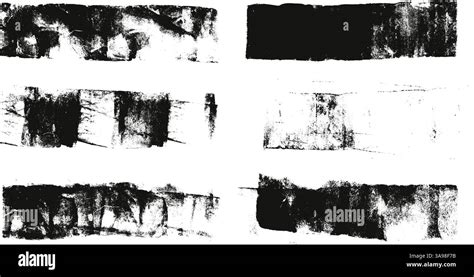 Straight Wide Grunge Lines Linocut Rolled Brush Stroke Set Handmade