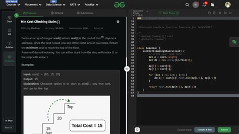 🚀 Geeksforgeeks 160 Days Dsa Challenge Day 118 Min Cost Climbing Stairs 🏃‍♂️💰 Naresh Baleboina