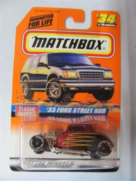 Matchbox 1998 Classic Decades 33 Ford Street Rod 34 De 75 Rouge F3e