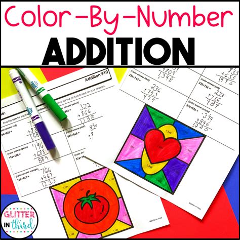 Addition Color By Number 3rd Grade