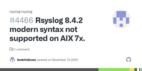 rsyslog 8 4 2 modern syntax not supported on aix 7x · issue 4466