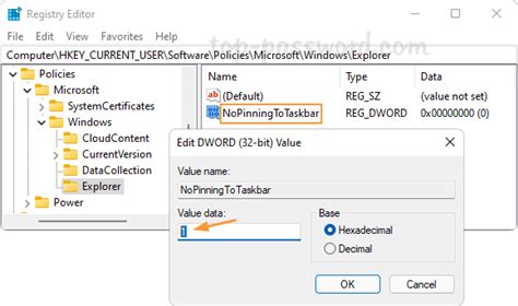 Methods To Hide Pin To Taskbar From Context Menu In Windows Password Recovery