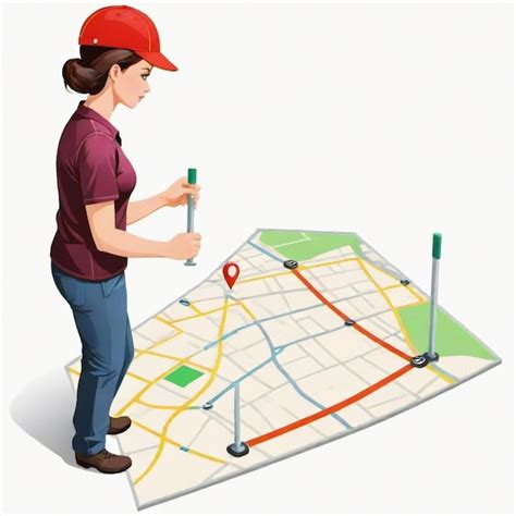 Driver Adjusting Their Route With A Route Marker Vector Set White Background Isolated Premium