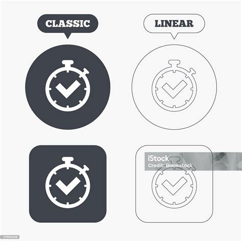 Timer Sign Icon Check Stopwatch Symbol Stock Illustration Download