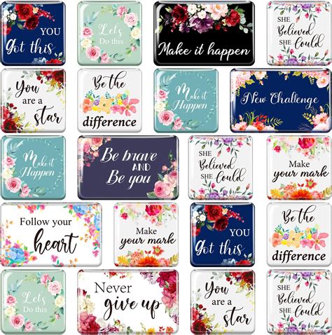 30 Pieces Motivational Round Fridge Magnets Inspirational