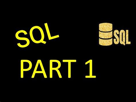 SQL PART INTRODUCTION CREATING DATABASE AND TABLES IN SQL YouTube