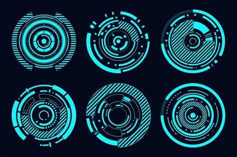 Premium Vector Set Futuristicc Abstract Hud Circle Technology Frame Element Modern Futuristic
