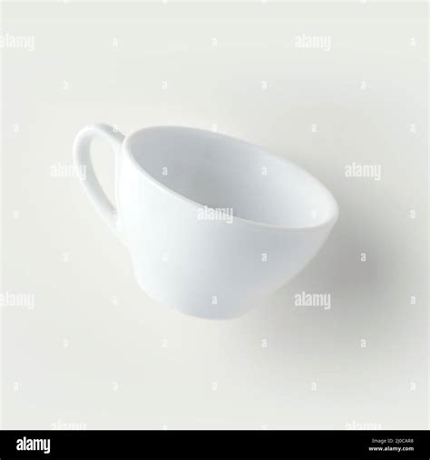 Front View Of Float Empty Cup On White Background For Mockup Stock