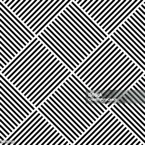 벡터 추상적인 기하학적 완벽 한 패턴입니다 직선 교차 하는 흑인과 백인으로 섬유 직물 직물 대각선 배열에 있는 배경 질감을 확인 패턴에 대한 스톡 벡터 아트 및 기타 이미지