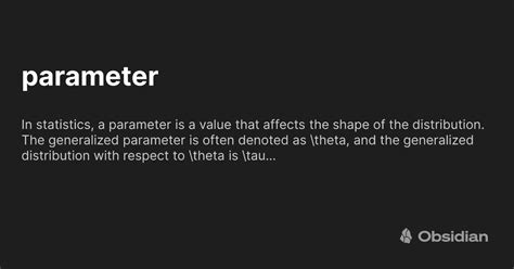 Parameter Obsidian Publish