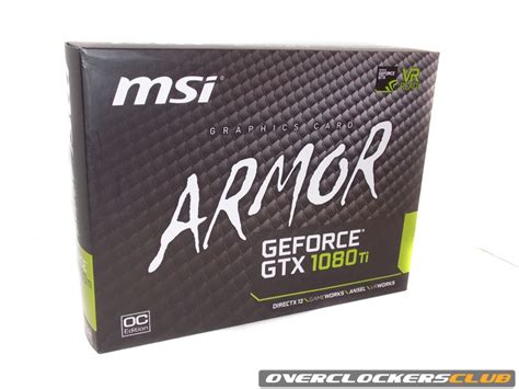 Msi Gtx Ti Armor G Review Overclockers Club