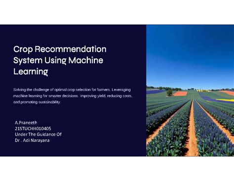 Final Year Project Crop Recommendation System Using Ml Techniques