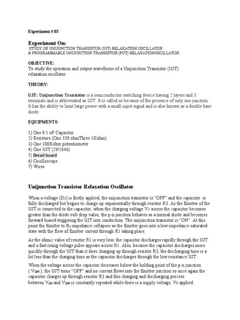 Experiment 3 Pdf Electronic Oscillator Transistor