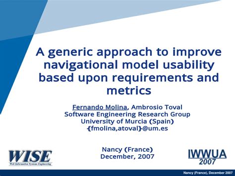 pdf a generic approach to improve navigational model usability based