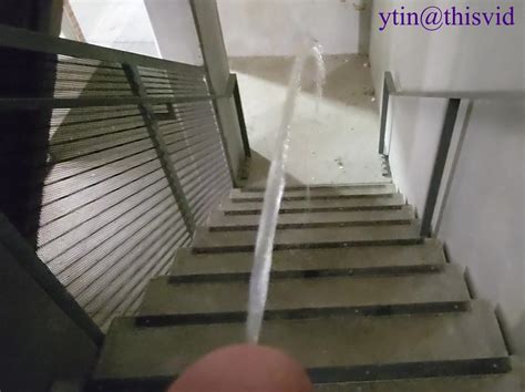 Public Parking Garage Stairs Piss
