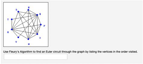 Solved P V H Use Fleurys Algorithm To Find An Euler Circuit