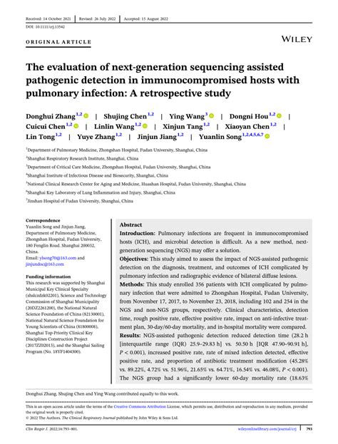 Pdf The Evaluation Of Next Generation Sequencing Assisted Pathogenic Detection In