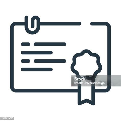 직사각형 인증서 씬 선 아이콘입니다 사용자 인터페이스 개념 격리 윤곽선 기호에서 인증서 스티커 선형 아이콘 웹 디자인 및 앱에 대한 벡터 그림 기호 요소입니다 0명에 대한