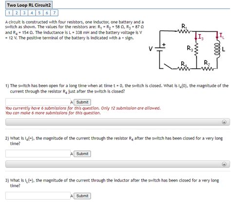 Solved Two Loop RL Circuit2 1 2 3 4 5 6 7 A Circuit Is Chegg Com