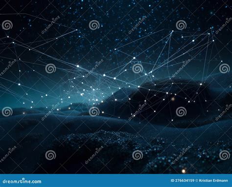 Interconnected Technology Complex Background Of Lines And Nodes Stock Illustration