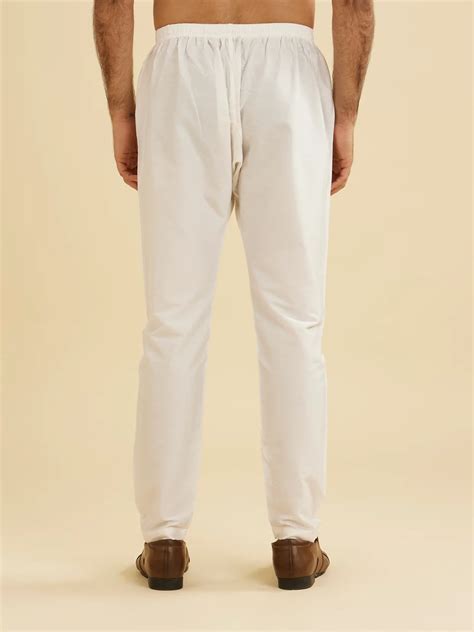 Buy Pearl White Pyjama Pants Online In The Usa Manyavar Lower For Men