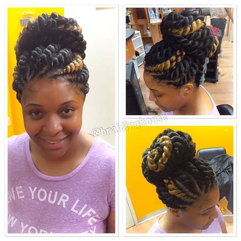 Flat Twist Bun With Weave