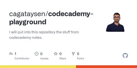 Github Cagataysen Codecademy Playground I Will Put Into This Repository The Stuff From