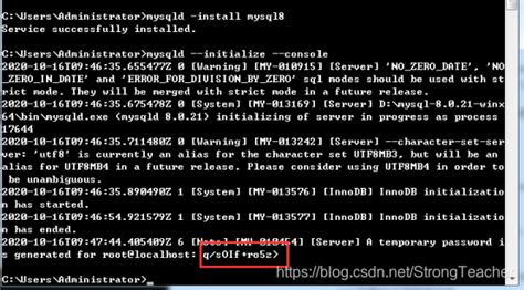 Mysql8 数据库的初始化 临时密码windows Mysql初始化生成临时密码 Csdn博客
