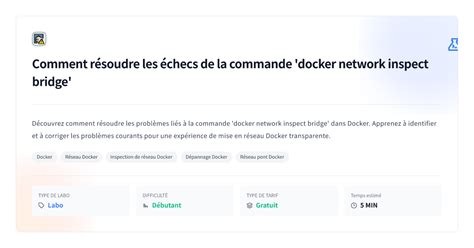 Comment Résoudre Les échecs De La Commande Docker Network Inspect Bridge Labex