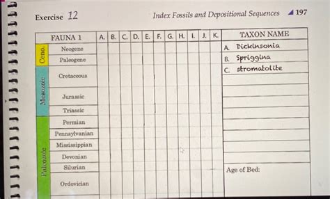 Exercise Index Fossils And Depositional Sequences Chegg