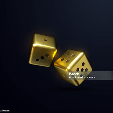 검은 색 배경에 고립 된 황금 주사위 3차원 형태에 대한 스톡 벡터 아트 및 기타 이미지 3차원 형태 가능성 경쟁