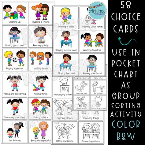 Good Vs Bad Behavior Behavior Card Sort Making Good Vs Bad Choices