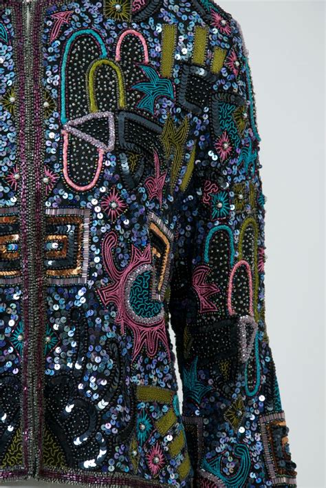 Multicolored Geometric Beaded Evening Jacket For Sale At 1stdibs Beaded Jackets For Evening