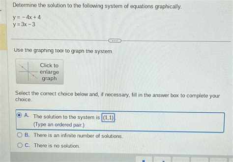 solved determine the solution to the following system of equations