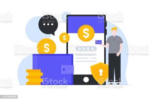 온라인 뱅킹 컨셉 벡터 일러스트레이션 플랫 스타일 스톡 일러스트 레이 션 개념에 대한 스톡 벡터 아트 및 기타 이미지 개념