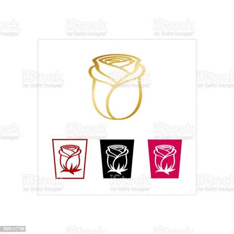 집합이 선형 조각 착 색 하 고 검은 꽃 장미 꽃 꽃잎과 프레임 아이콘 또는 기호 벡터 일러스트 레이 션 흰색 배경에 고립 검은